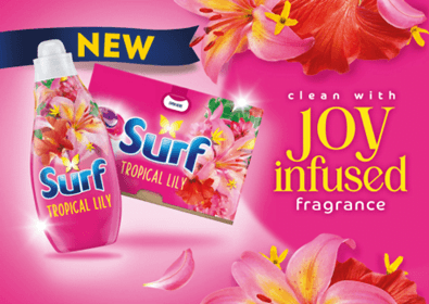 Surf is relaunching its liquid and capsule detergents with ‘joy infused ...
