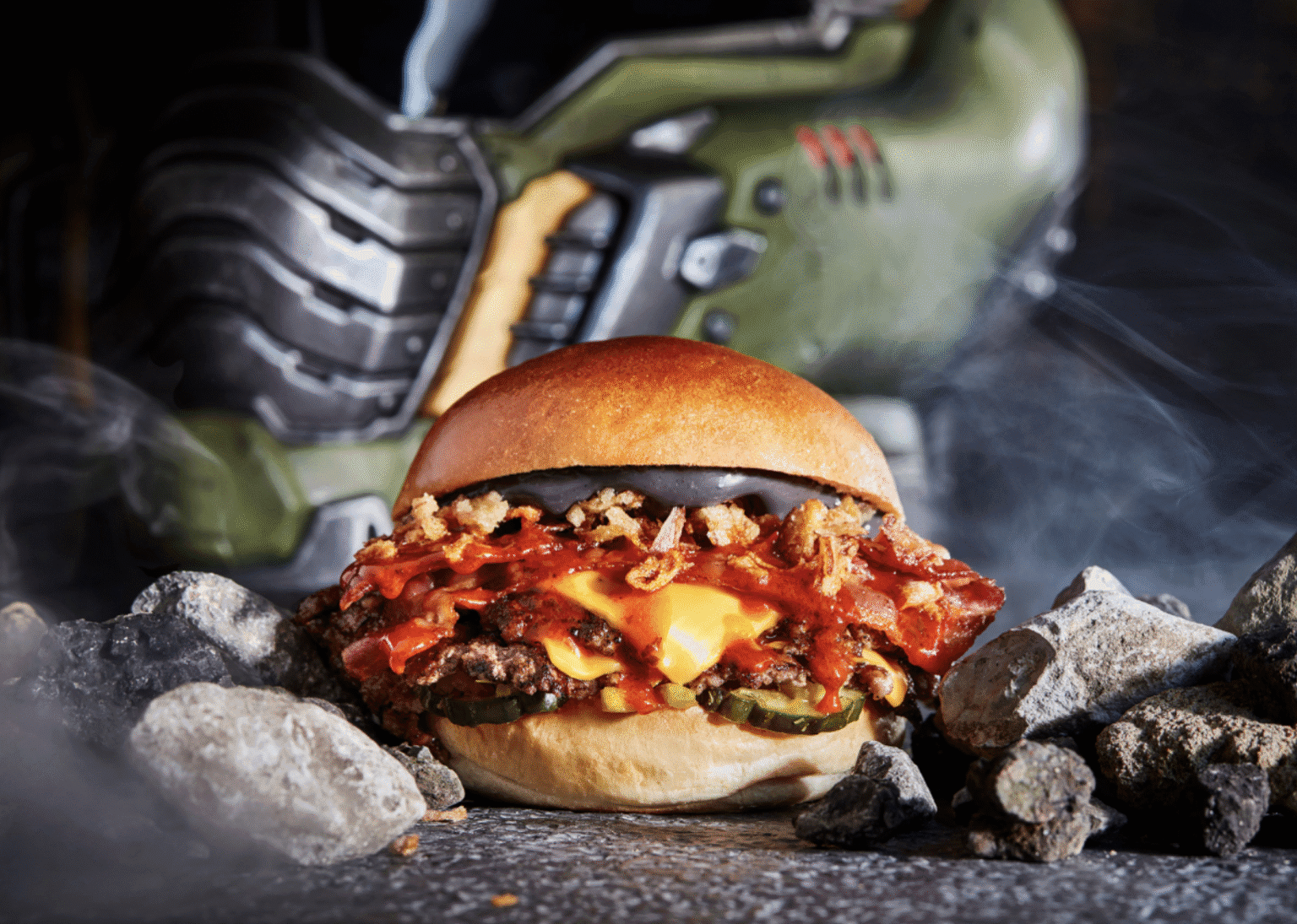 Honest Smash + Grab x DOOM launch hellishly hot "Doom Burger"