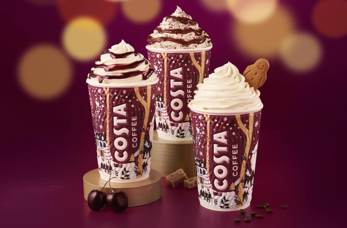 Costa Coffee’s Christmas menu arrives on Friday, 24 October 2025