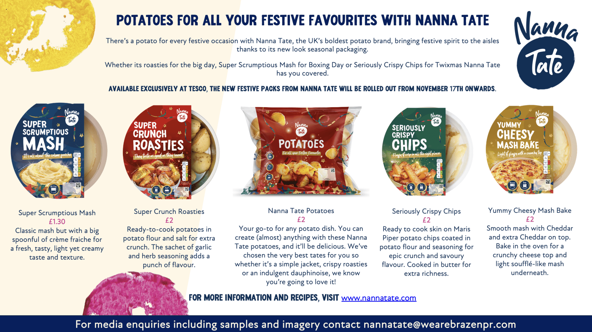 Nanna Tate brings festive cheer to Tesco with new seasonal packs