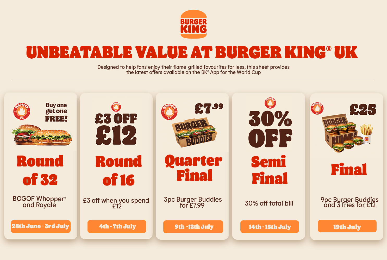 Burger King® UK launches World Cup and summer deals including BOGOF ...